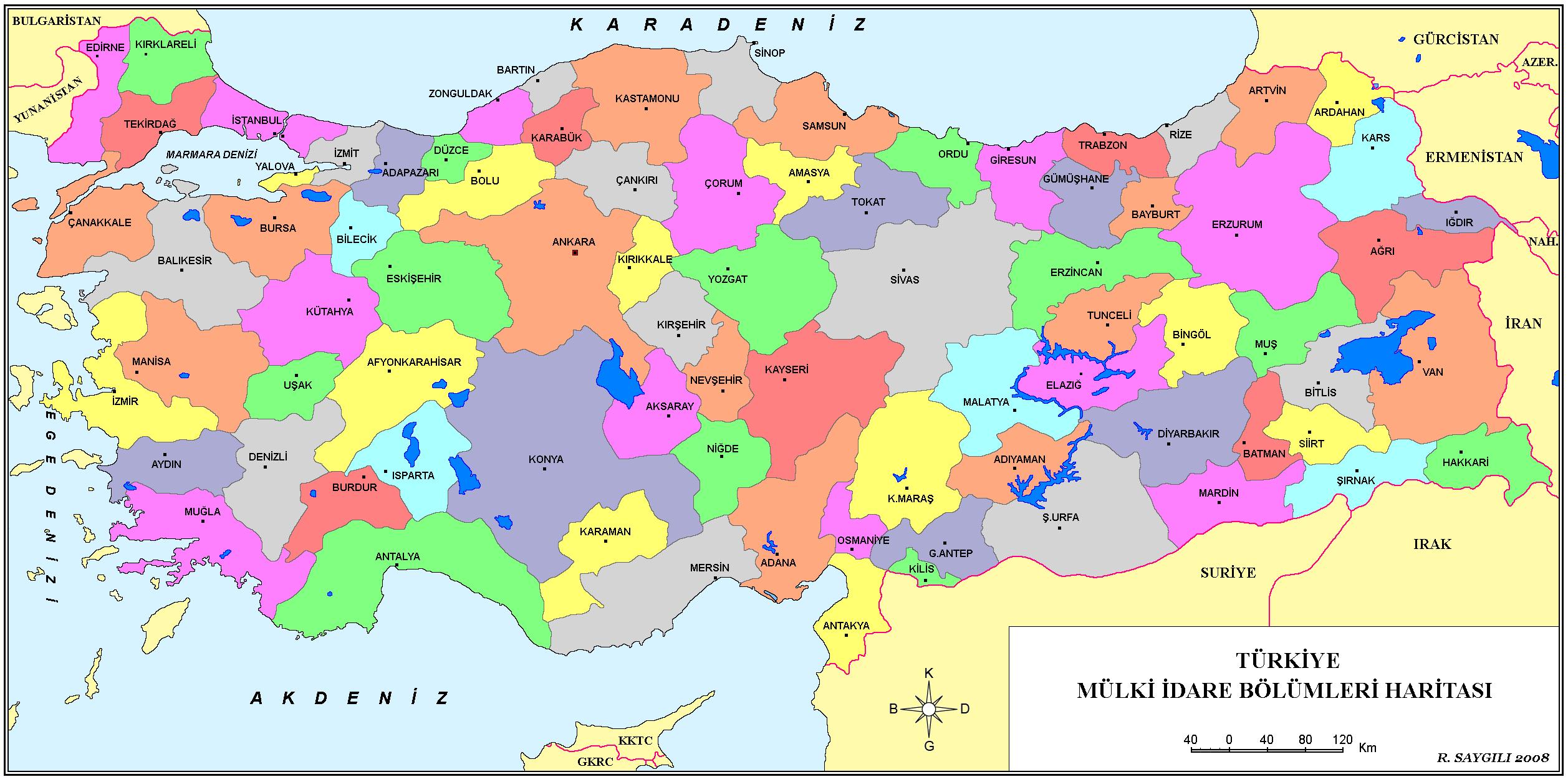 Turkijos provincijose, map - Provincijos Turkijos žemėlapis (Vakarų ...